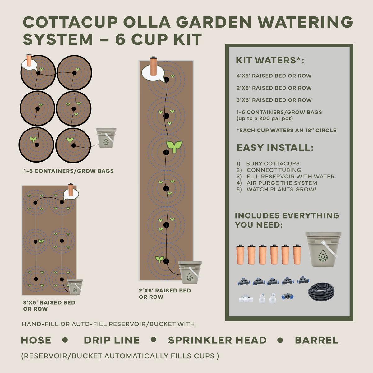 The Thirsty Earth automatic olla watering system for your garden